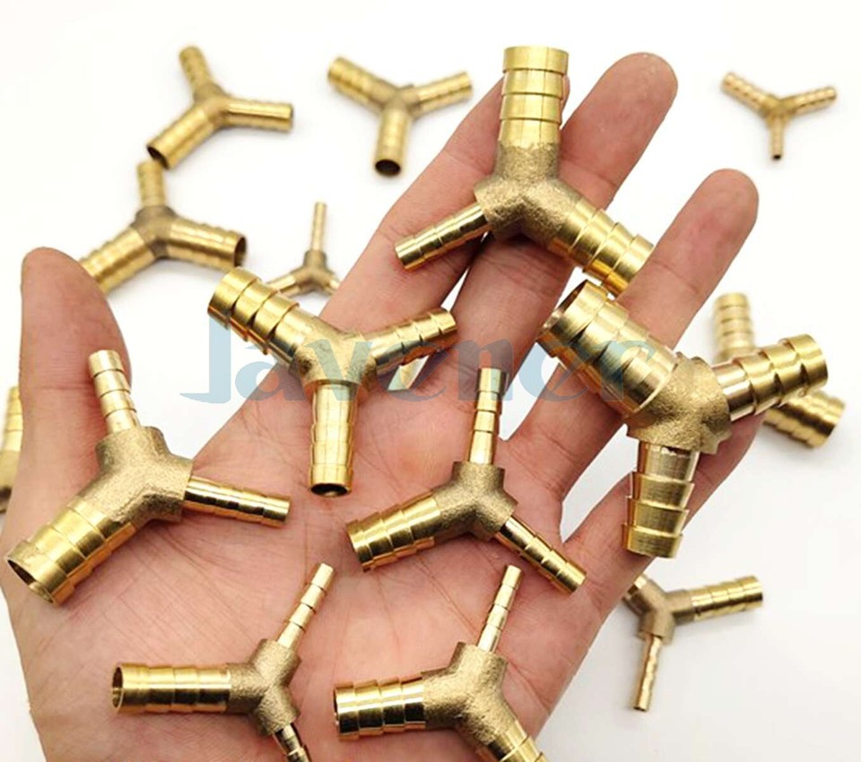 LOT2 Reduce Hose I.D 4-19mm Barbed Y Type 3 Ways Brass Pipe Fitting ...