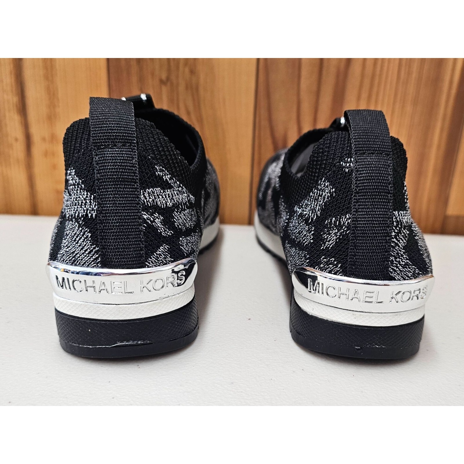 Michael Kors Allie Sock Black Silver Girl's Shoes Size 13 | eBay