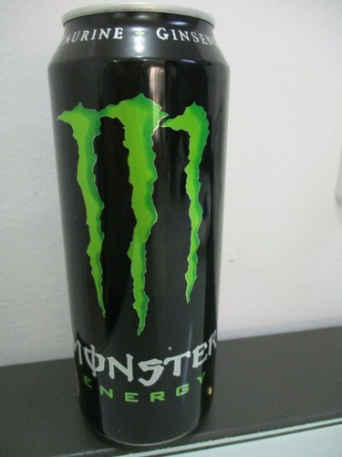 Monster Energy, 500 ml empty can, Israel edition, Hebrew text. bottom ...