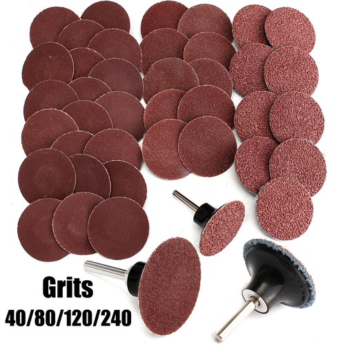 40Pcs 2" Roll Lock Die Grinder Sanding Grinding Disc Quick Change + 1/4 ...