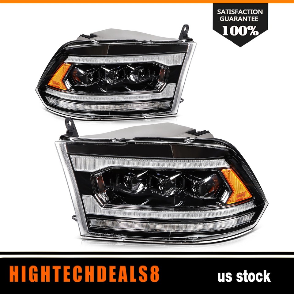 L+R For 2009-2018 Dodge Ram 1500 2500 3500 [LED DRL Type] Headlight ...