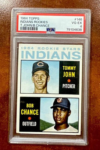 1964 Topps TOMMY JOHN Clev Indians RC Rookie Baseball Card 146 Graded ...