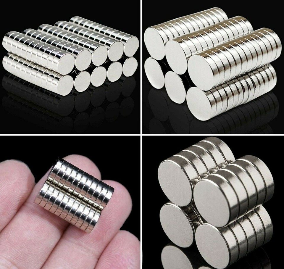 Lot 50 100 200 Pcs Round Disc Magnets Rare Earth Neodymium Magnet ...