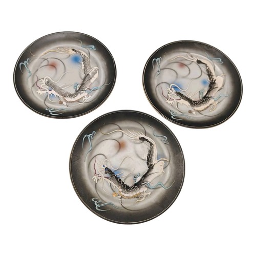 Antique Japanese Bone China Medium Plates Dragon Dragonware Lot of 3 | eBay