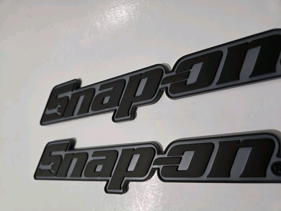 2PACK SNAP ON TOOL BOX LOGO EMBLEM MATTE BLACK Plastic Badge Decal 8 ...