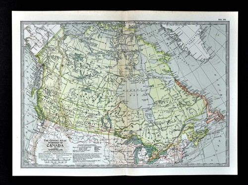 1902 Century Map Dominion Canada & Newfoundland British Vancouver ...