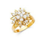 GOLD - 14K Yellow Gold Cubic Zirconia Motion Ring | eBay