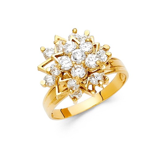 GOLD - 14K Yellow Gold Cubic Zirconia Motion Ring | eBay