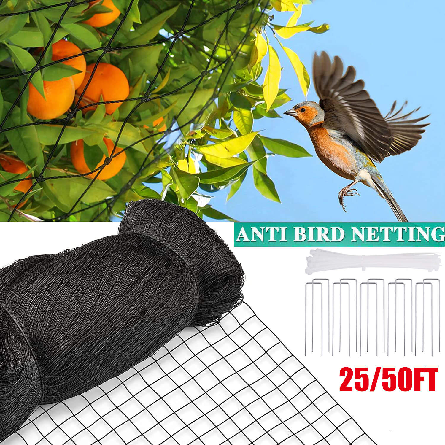 Black Anti Bird Netting for Bird Poultry Aviary Game Pens Net Barrier ...