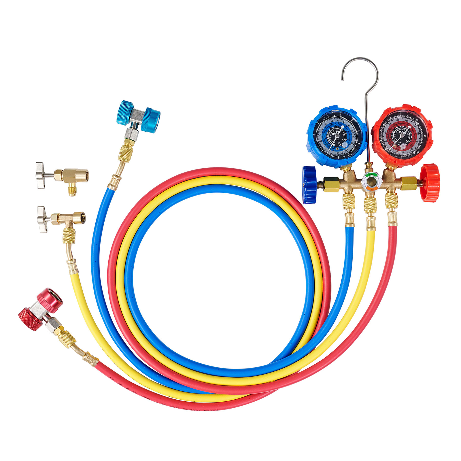 OMT 1/3HP 4CFM HVAC Auto AC Vacuum Pump with Manifold Gauge Set & Accessories US | eBay