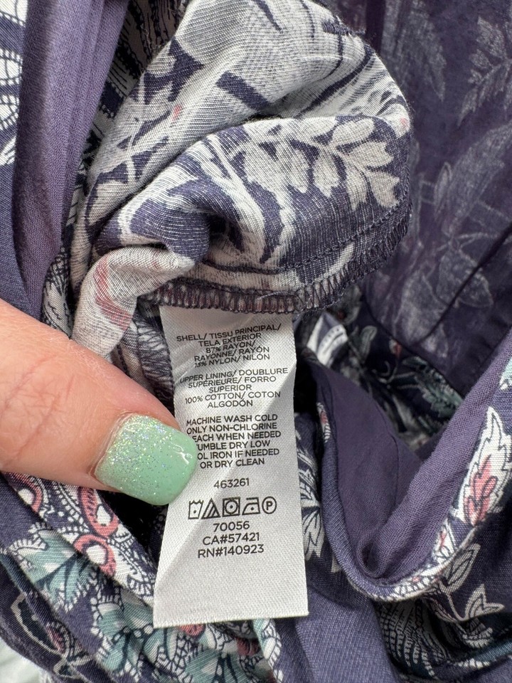 Loft Outlet Women's Blue White Tropical Floral Sleeveless Wrap Romper ...