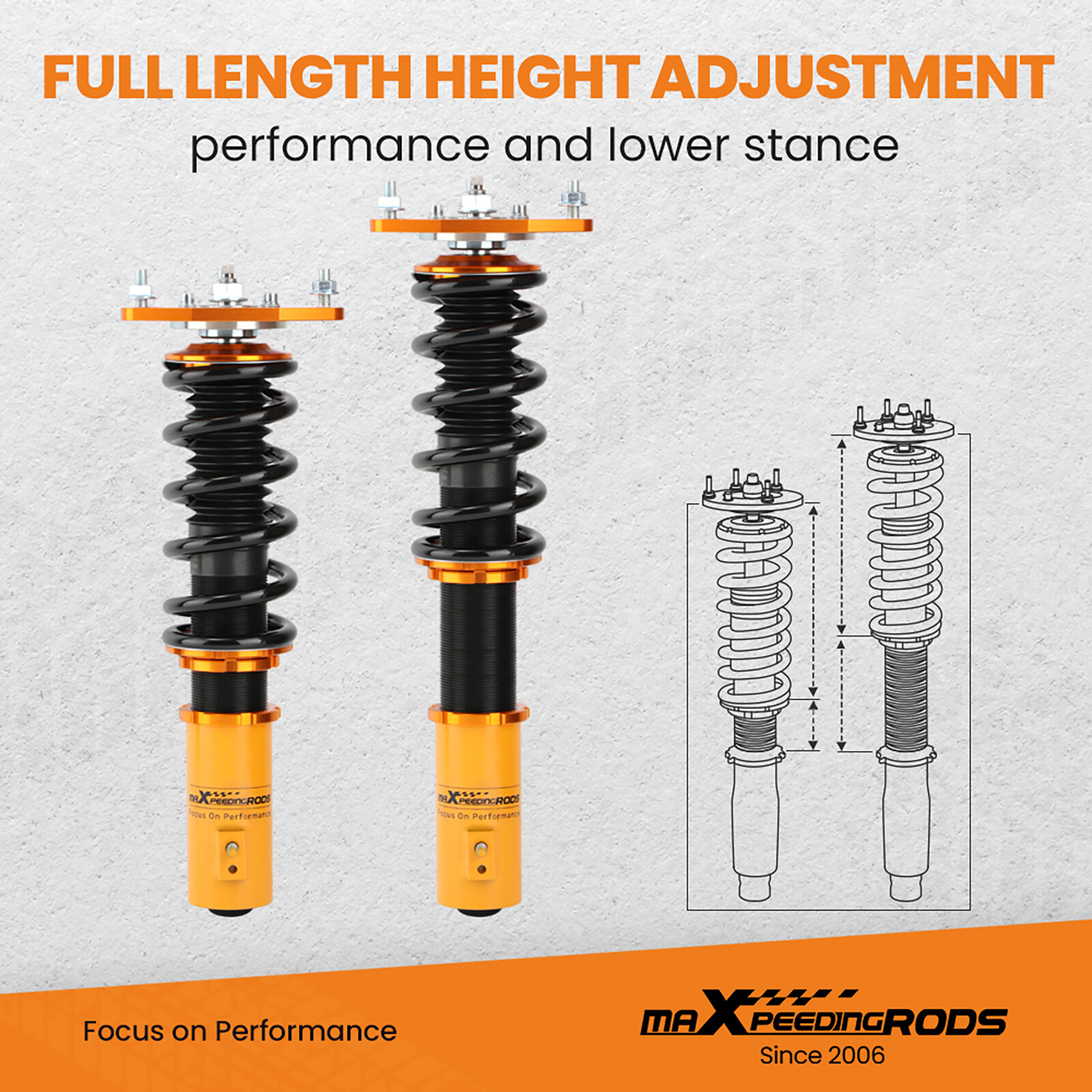 24 Way Adj. Suspension Coilover Kit For Mitsubishi Lancer Ralliart FWD ...