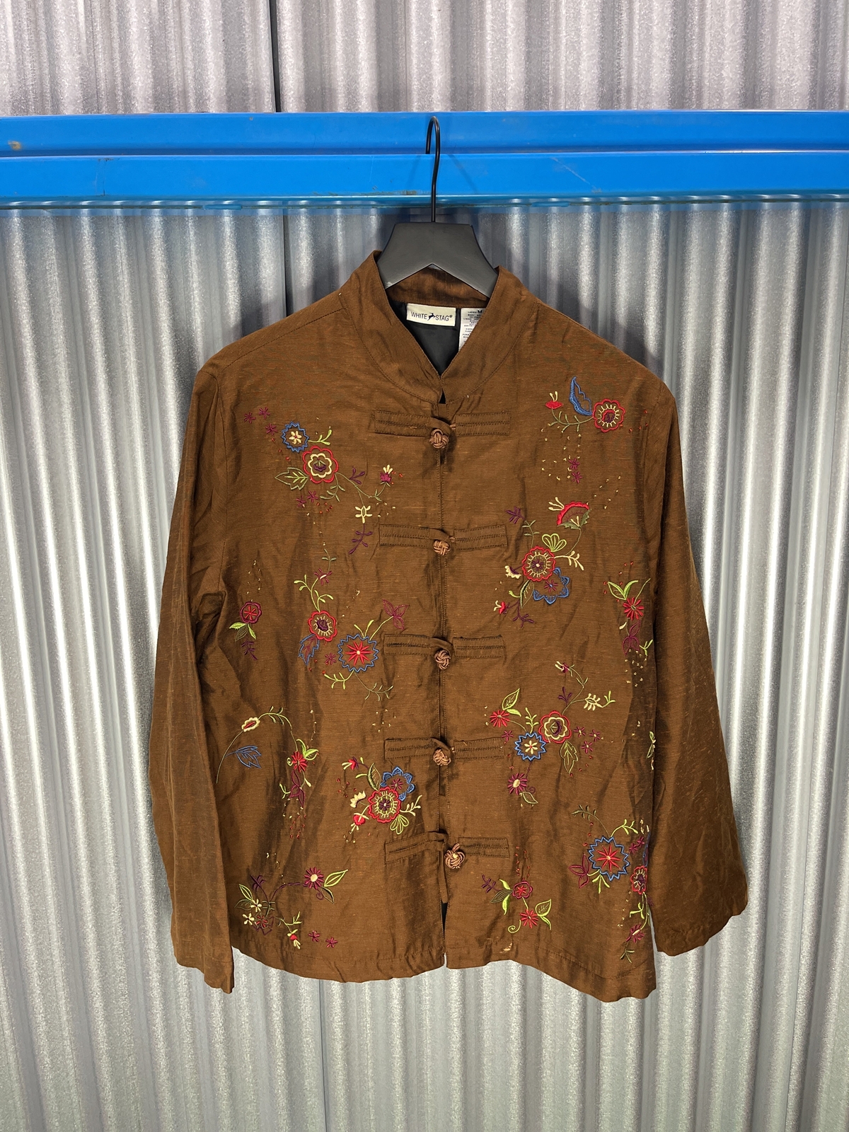 White Stag Asian Oriental Embroidered Button-Up - Gem