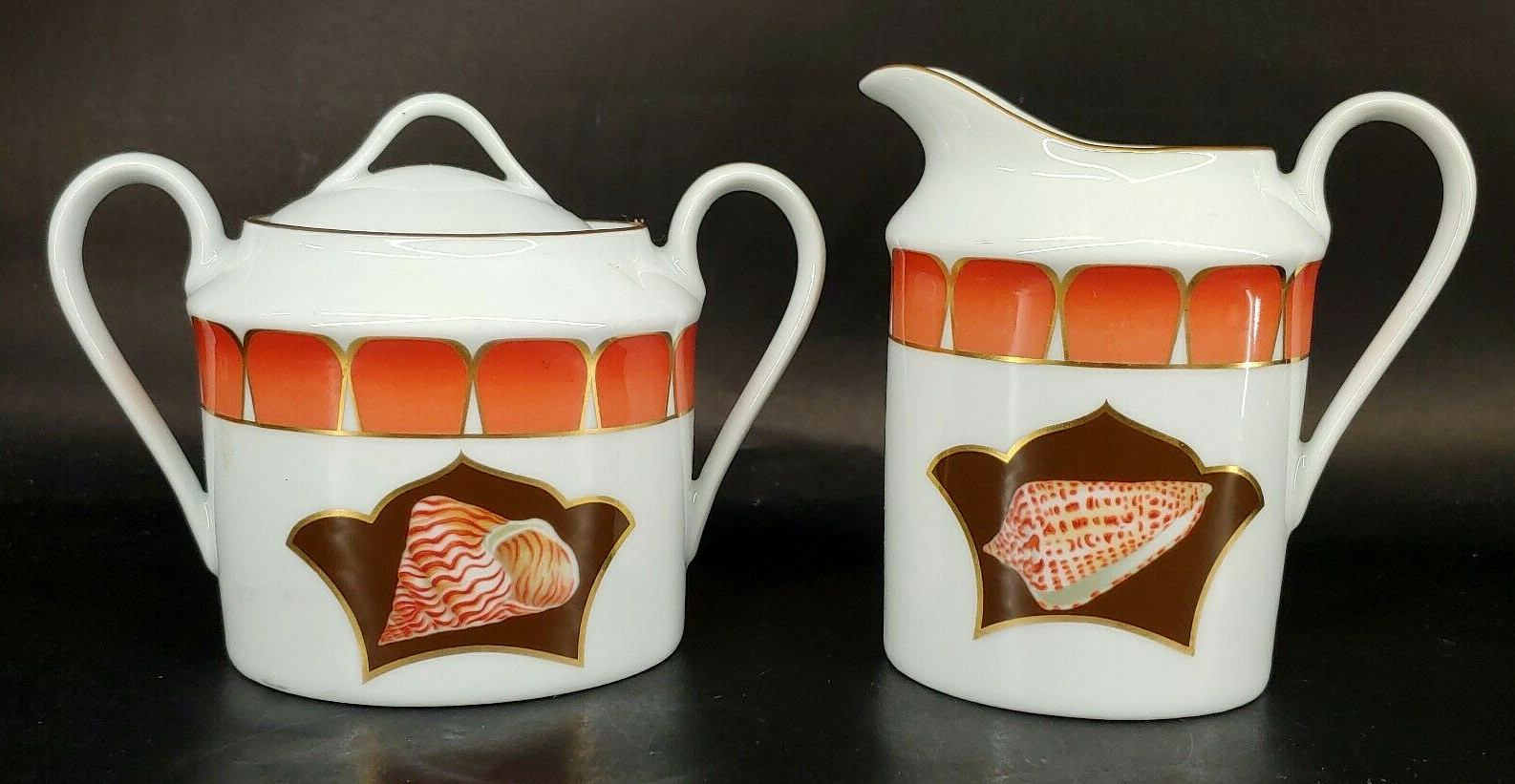 Lynn Chase Coquilles Des Mers Creamer & Sugar Bowl Porcelains De ...