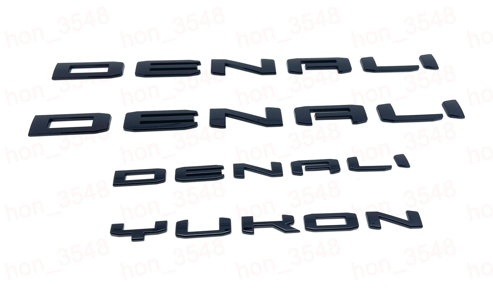 Gloss Black Door Rear DENALI Yukon Emblems Letters 2021-2024 GMC Yukon ...