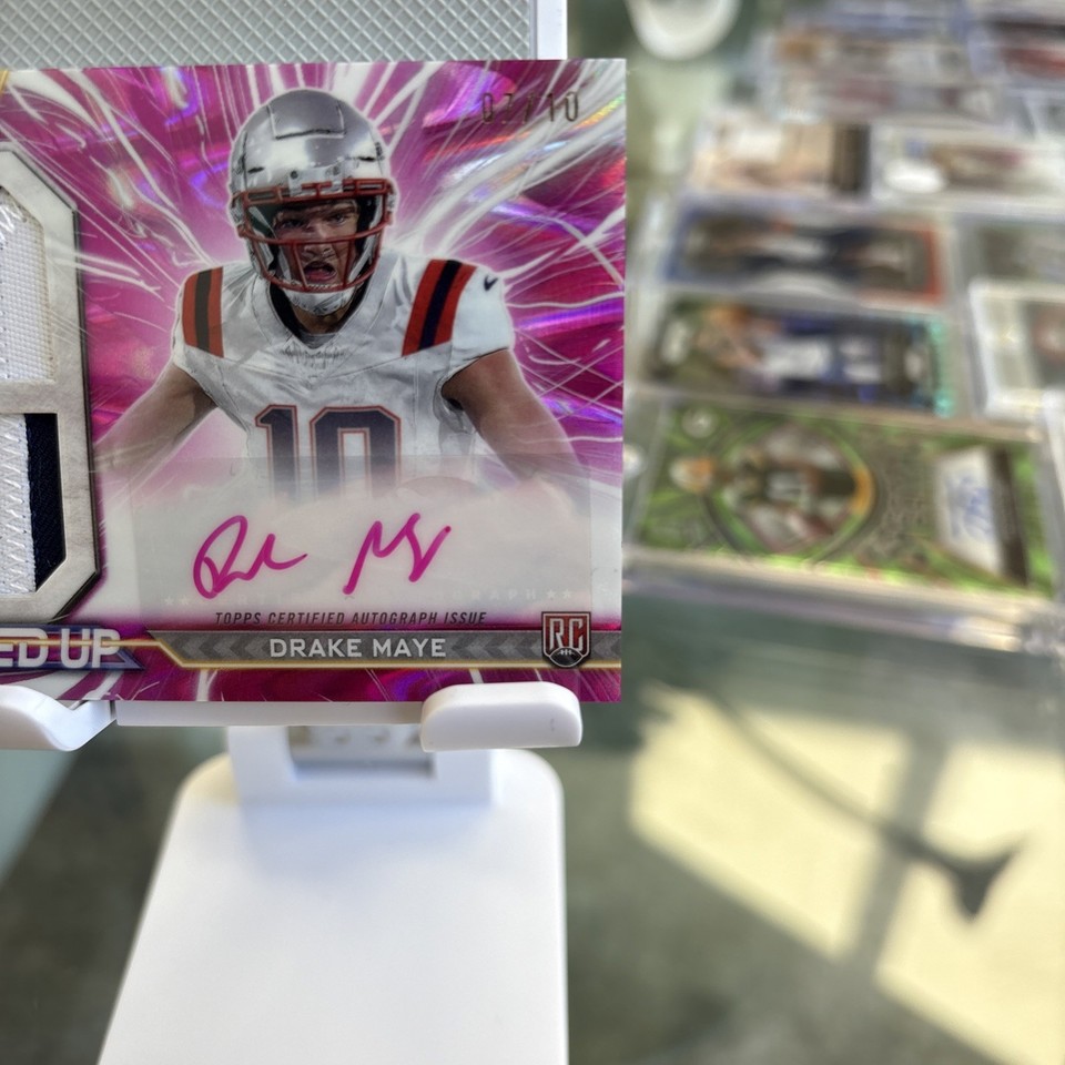 Topps Resurgence - Amped Up Rookie Patch Autographs Drake Maye /10 | eBay