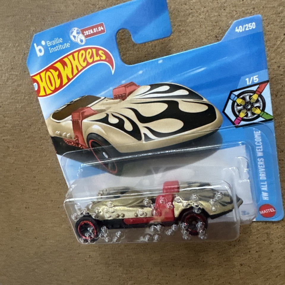 Hot Wheels ALL DRIVERS WELCOME 1/5 Braille Racer Twin Mill Gold ...