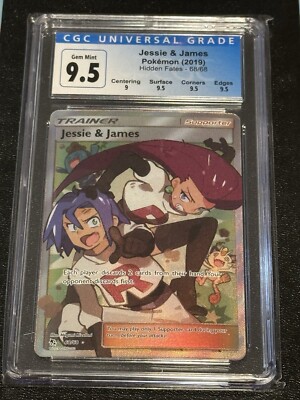CGC Gem Mint 9.5 W/sub Jessie and James Full Art 2019 Hidden Fates ...