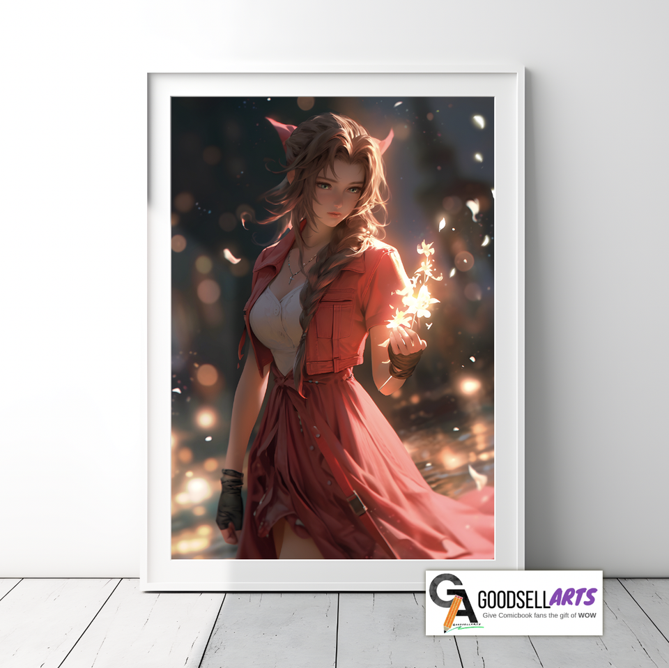 Aerith Final Fantasy Poster | Aerith art print | aerith FF7 | Video ...