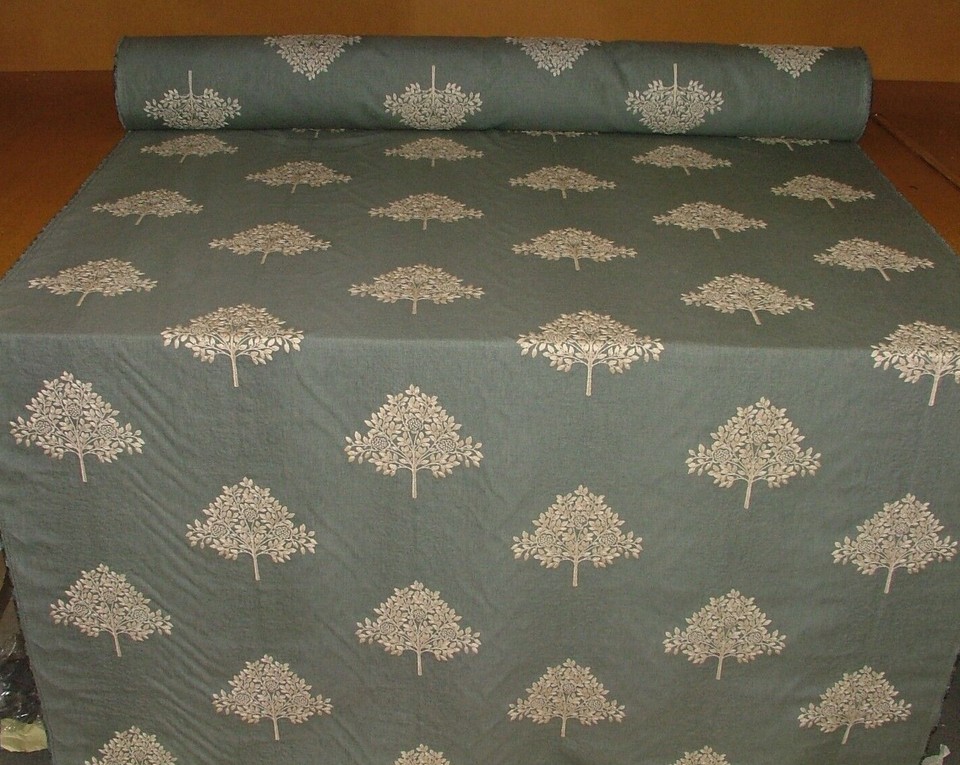 William Morris At Home Marigold Tree Woad Embroidery Curtain Linen ...