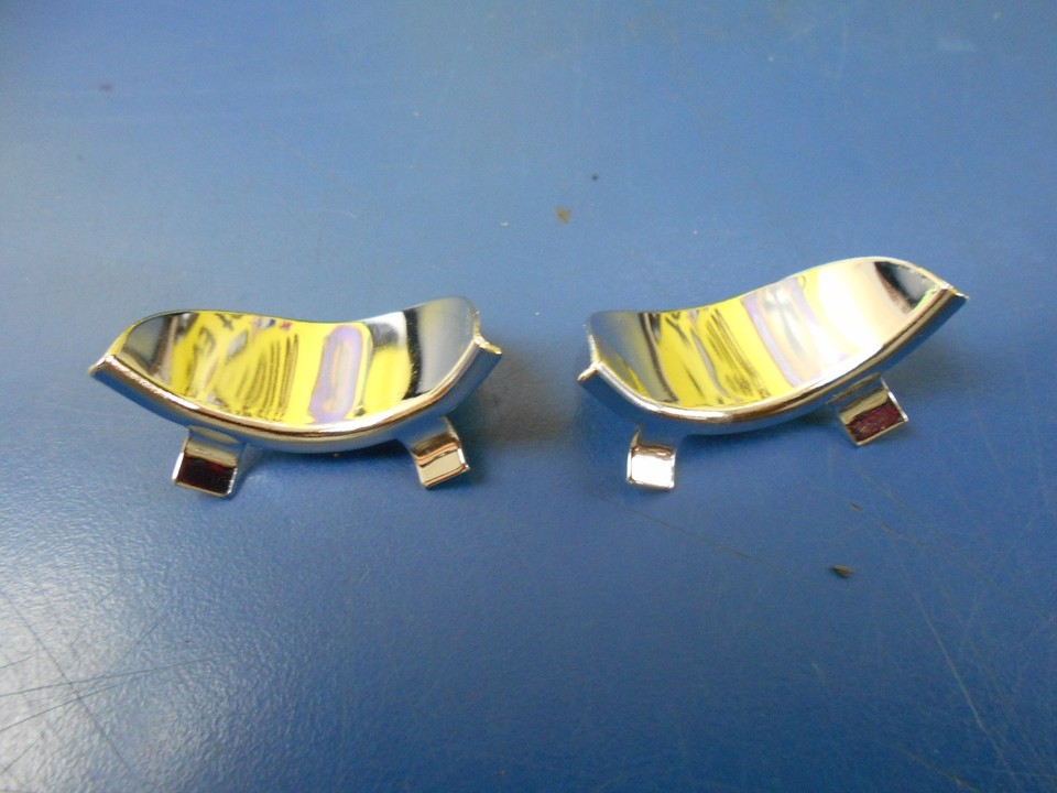 PAIR OF MINI BULLET LIGHTS CHROME VISORS HOOD HARLEY DAVIDSON & CUSTOM ...