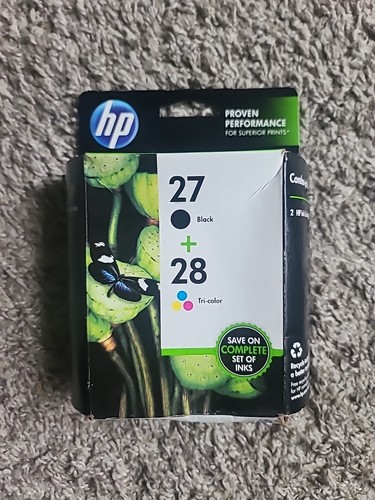 Genuine HP Black Tri-Color Printer Ink 27/28 Combo Pack | eBay