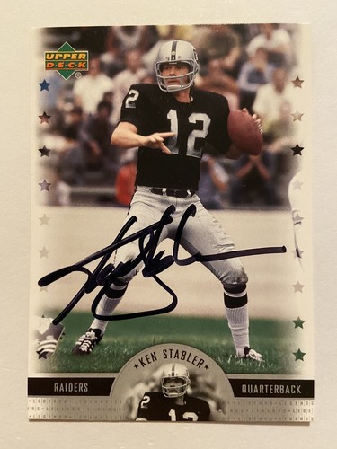 KEN STABLER Signed 2005 NFL Legends Raiders Alabama Crimson Tide ...
