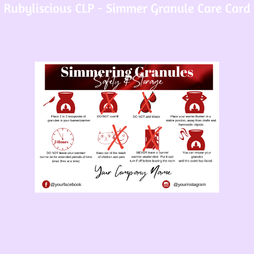 Simmer Granules Care Cards - Personalised | eBay UK