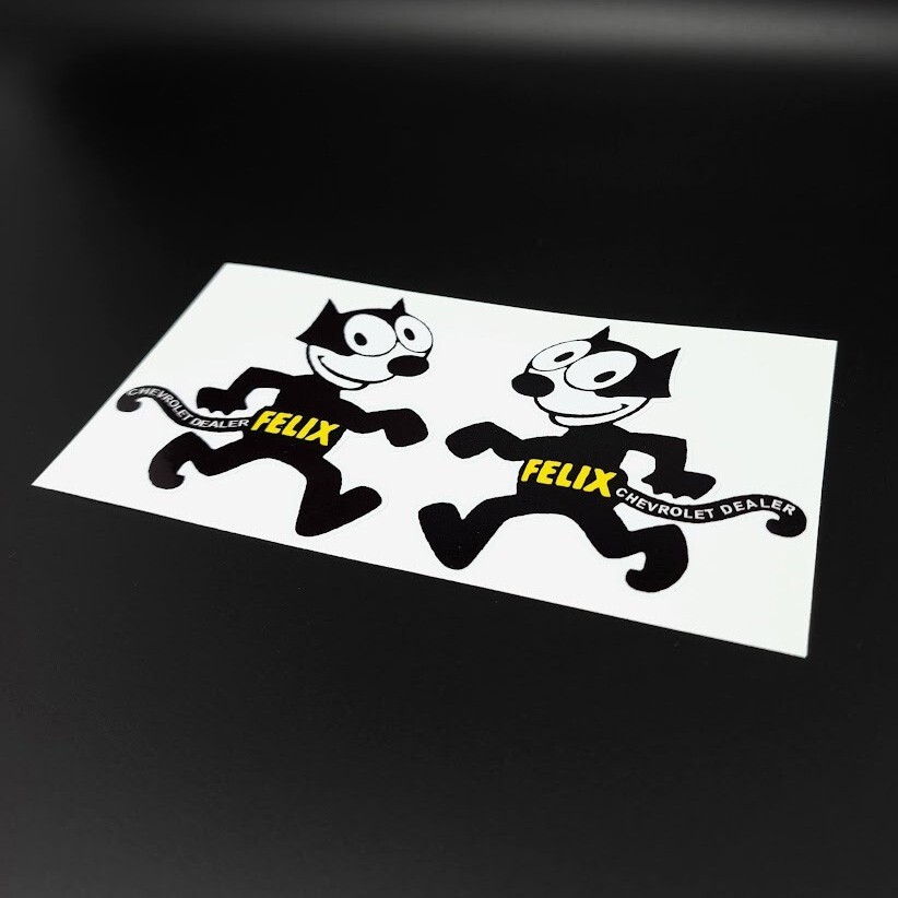 2 FELIX CHEVROLET DECALS, Left & Right, Vinyl STICKERs, car racing, hot ...