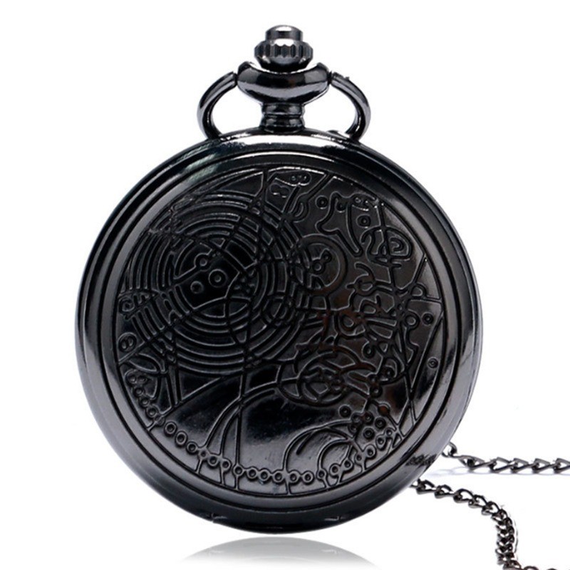 Full Hunter Quartz Pocket Watch Retro Doctor Who Chain Women Men ...
