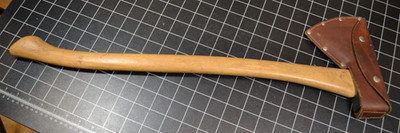 COLLINS CRUISER AXE WITH ORIGINAL SHEATH - ORIGINAL HANDLE - SADDLE AXE ...