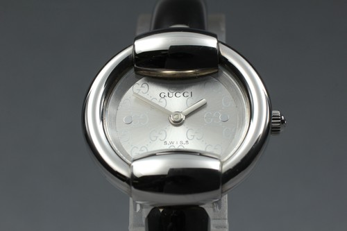 [Near MINT] Vintage GUCCI 1400L Silver 25mm GG Logo Dial Quartz Women's ...