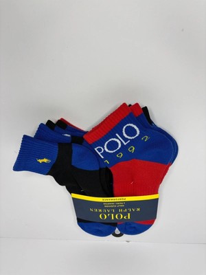 Polo Ralph Lauren Half Cushion 6pk Quarter Performance Sock Sz 10-13 ...