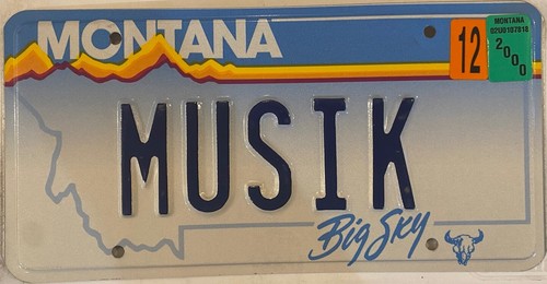 Vanity MUSIK MUSIC license plate Melody Song Singer Singing Musician ...