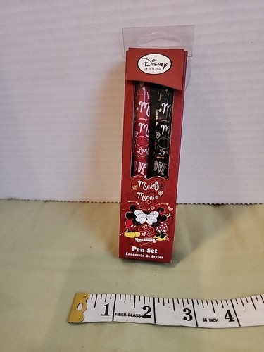 I Love Mickey & Minnie Mouse Ballpoint Gold Tone Pen Pens Set Authentic ...