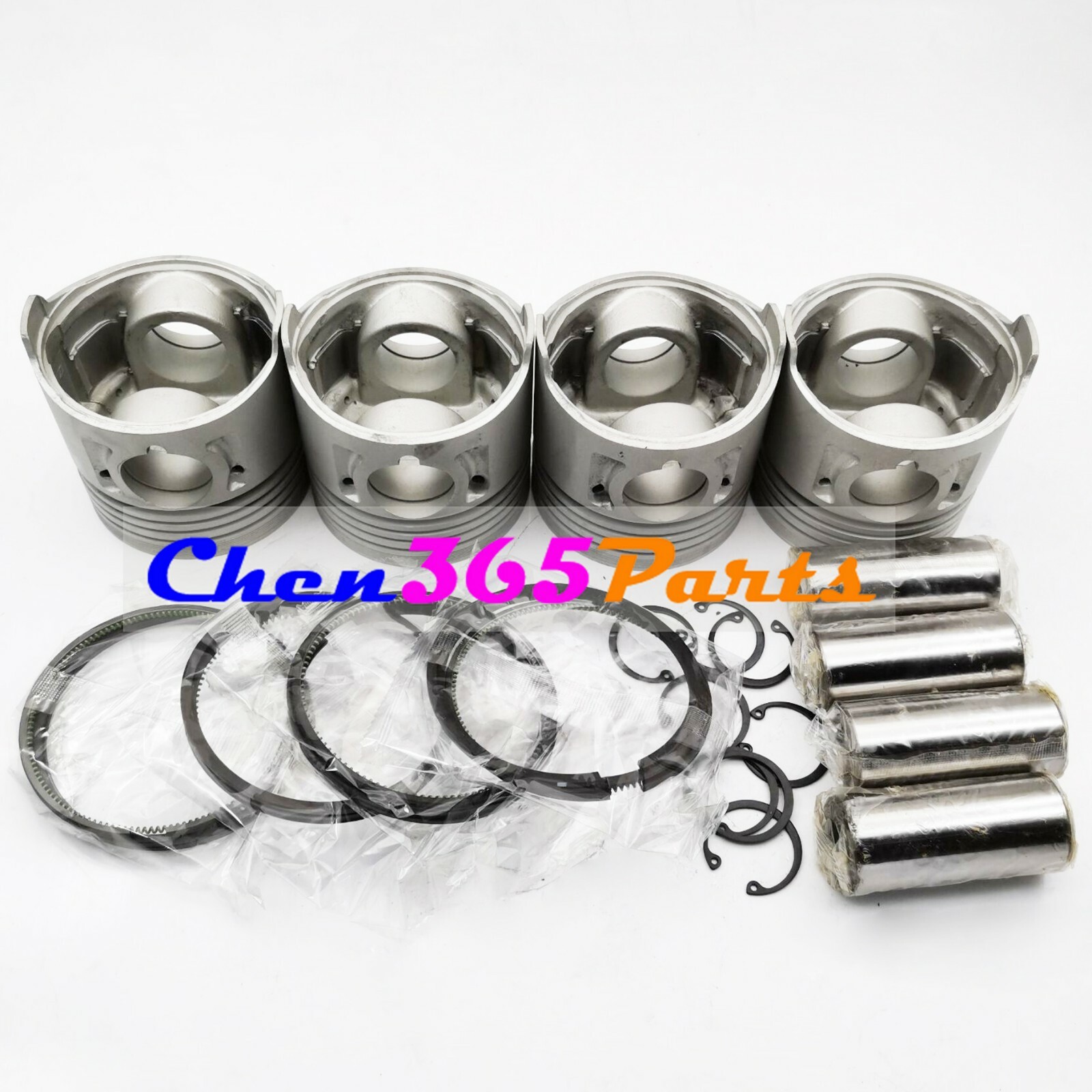 4 Cylinders STD Piston Set & Rings Kit for Isuzu C240 Engine 4 Grooves ...