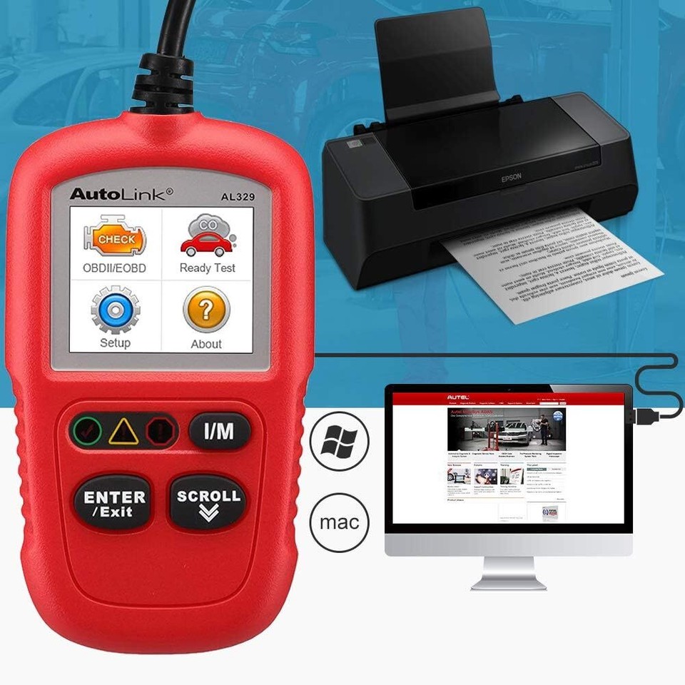 NEW Autel AutoLink AL329 (Upgraded AL319) OBD II /EOBD & CAN Diagnostic ...
