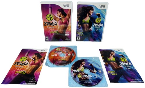 Zumba Fitness 1 + 2 Nintendo Wii 2 Game Combo Complete CIB w/ Manuals ...
