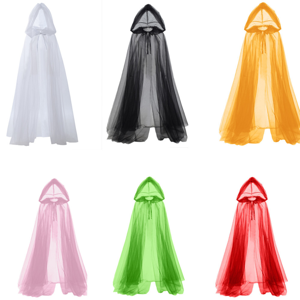 Gothic Women Hooded Cloak The Ghost Haunted Costume Bride White Hooded ...