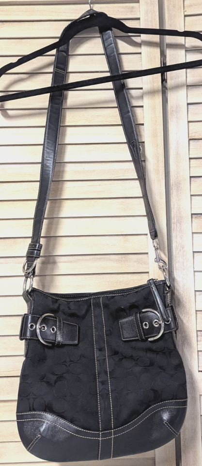 Coach 3574 Black Jacquard Monogram Duffle Shoulder Bag | Crossbody ...