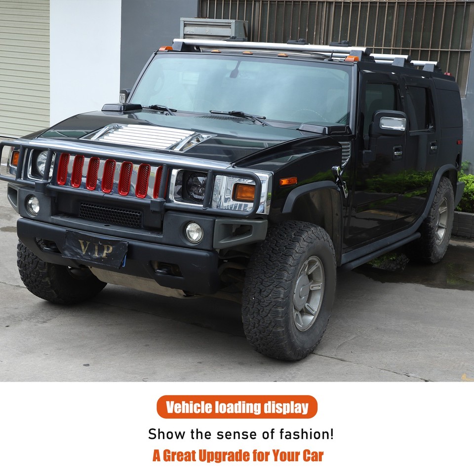 ABS Red Car Front Grille Insect Bug Screen Protect Trim For Hummer H2 ...