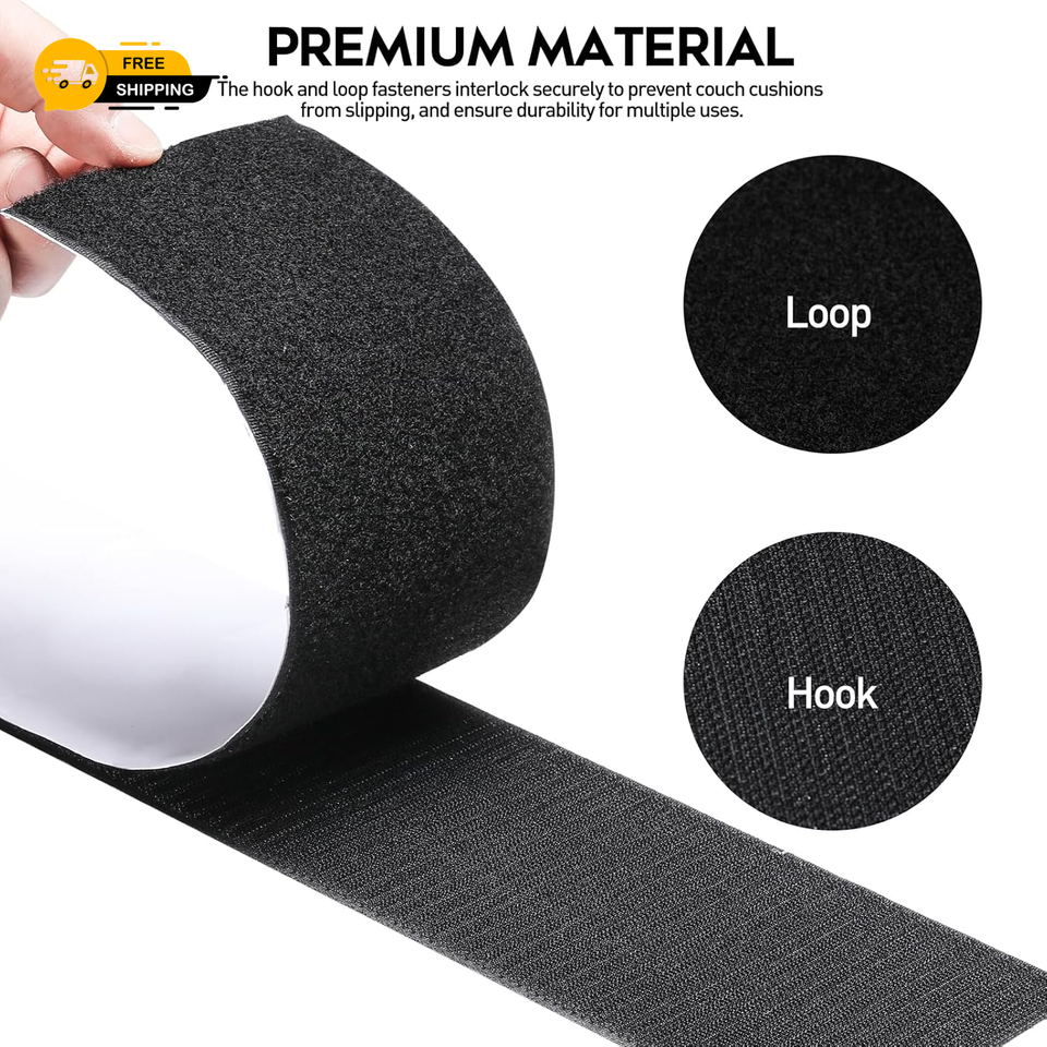 4.4 Inches x 7 Feet Strong Sticky Back Heavy Duty Hook and Loop Tape ...