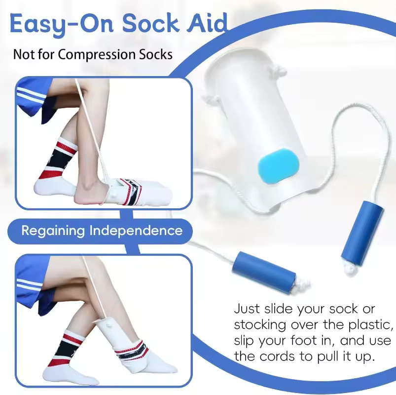 No bending Sock Aid Easy On and Off Stocking Slider Donner Pulling ...