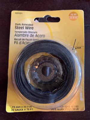 Dark Annealed STEEL WIRE 22ga x 75' safe work load: 10lb Hillman 123121 ...
