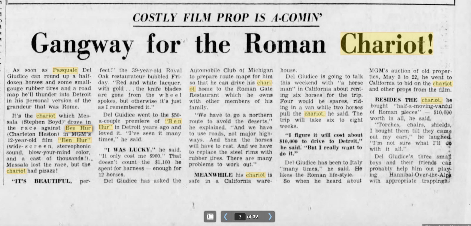 Roman Cornu Horn Trumpet Quo Vadis Ben Hur Julius Caesar movie prop MGM ...