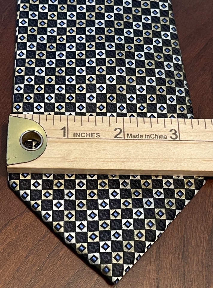 Covington Black Blue Gold Hand Made 100% Polyester Men’s Neck Tie Made ...