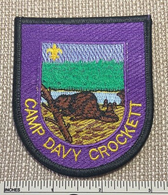 1992 CAMP DAVY CROCKETT Boy Scout Pocket PATCH BSA Camper Uniform Badge ...