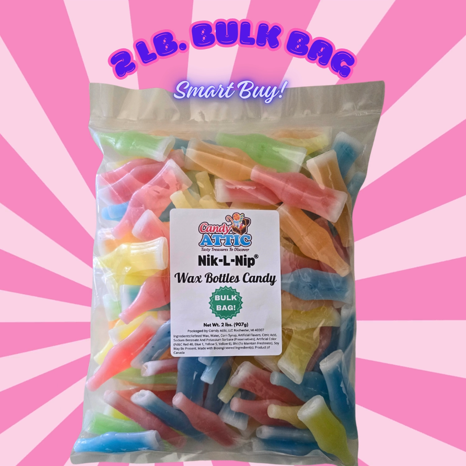 NIK-L-NIP® WAX BOTTLES - 2 LB Bulk Bag - Nostalgic Candy Candies - Fast ...