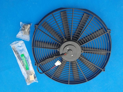 Universal Electric Fan 16" 12V Slim Radiator Cooling Thermo Fan ...