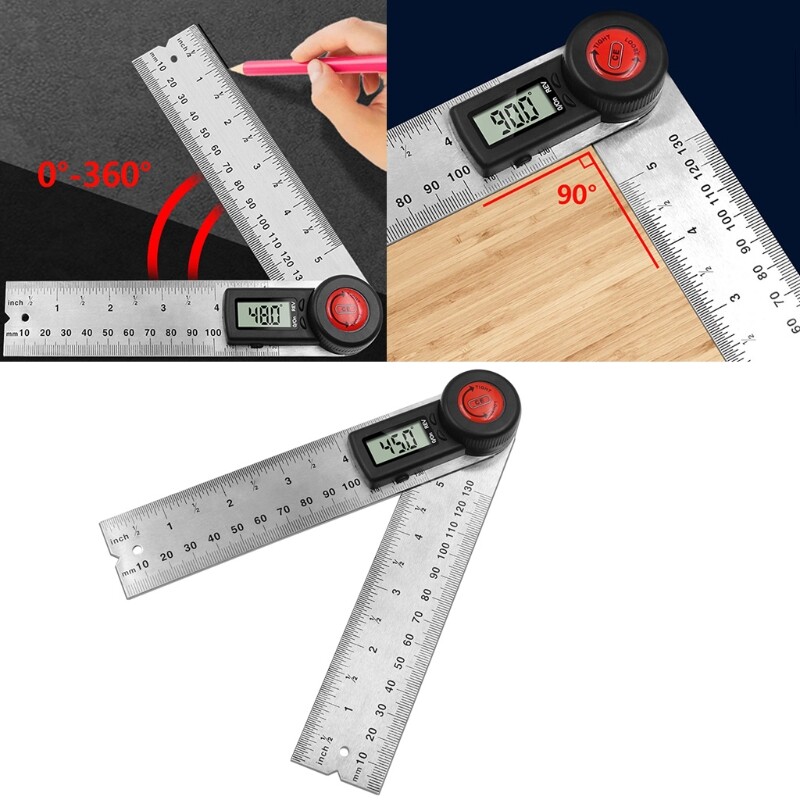 Digital Protractor Angle Ruler Spi rit Level Ruler Woodworking | eBay